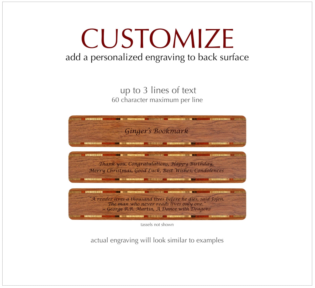 Peace Sign Cut Out Handmade Engraved Wooden Bookmark - Made in the USA