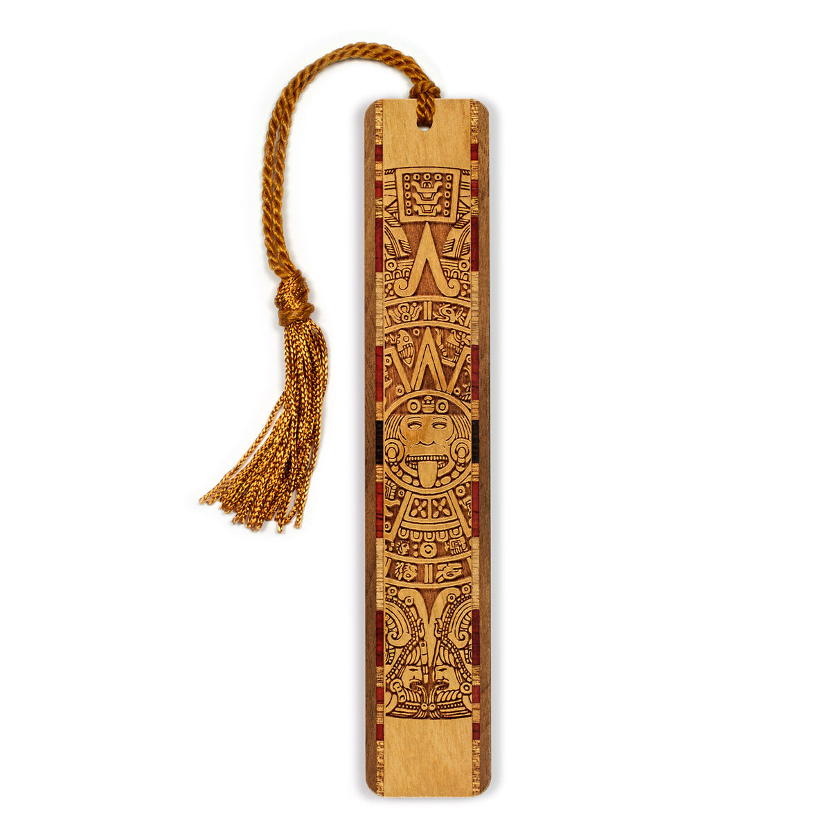 Engraved Handmade Wooden Bookmark (Aztec Mayan) - Made in the USA