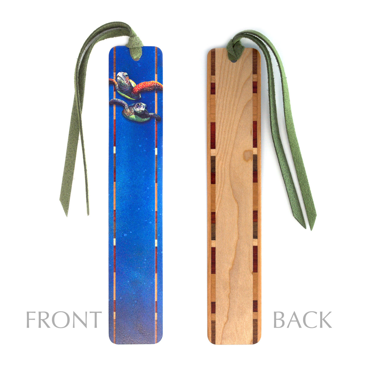Sea Turtle Buddies by Colleen Nash Becht Handmade Wooden Bookmark - Ma