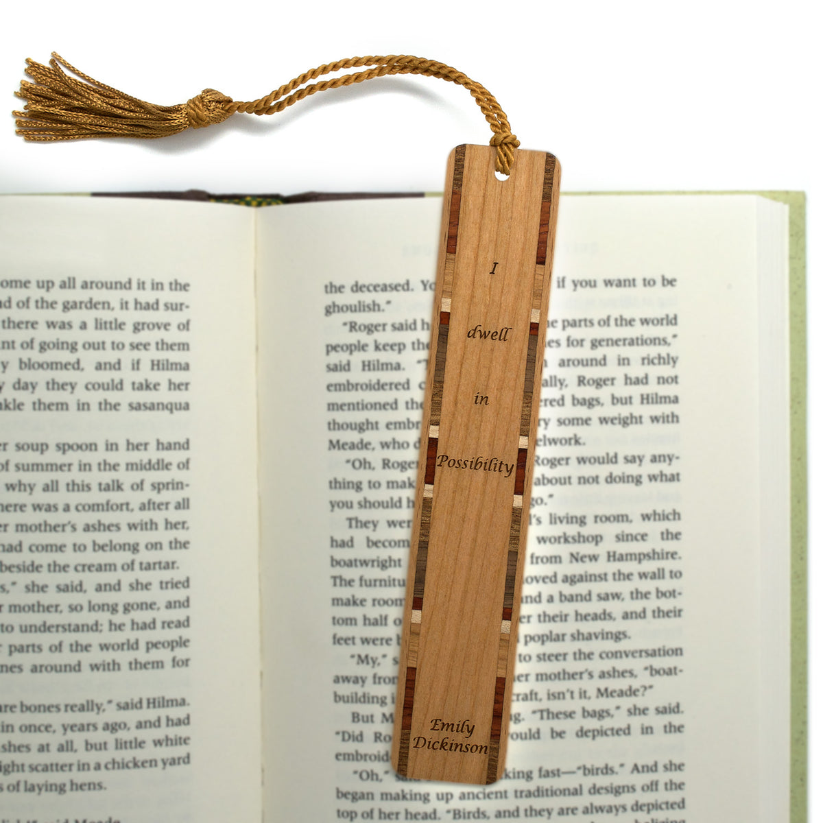 Emily Dickinson Inspirational Quote Handmade Engraved Wooden Bookmark