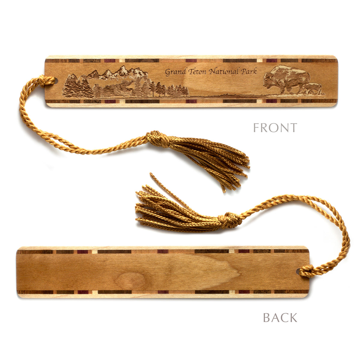 Grand Teton National Park Wyoming Handmade Engraved Wooden Bookmark