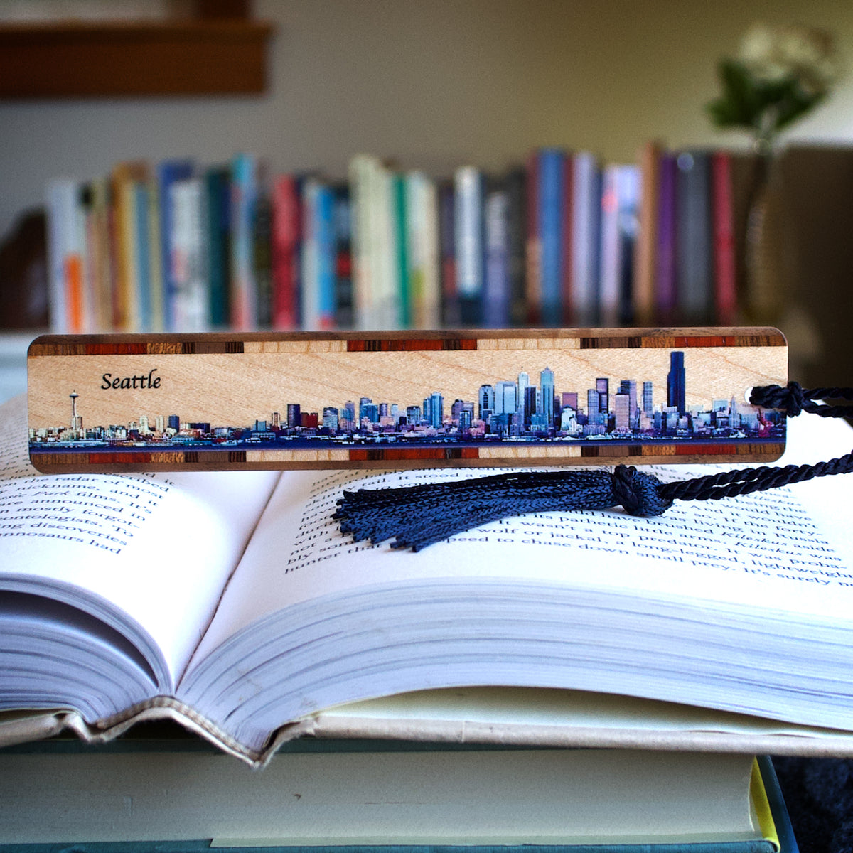 Seattle Downtown Skyline Handmade Wooden Bookmark - Made in the USA