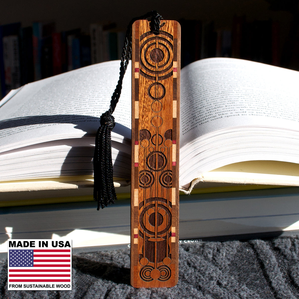 Engraved Handmade Wooden Bookmark (Pendulums)- Made in the USA